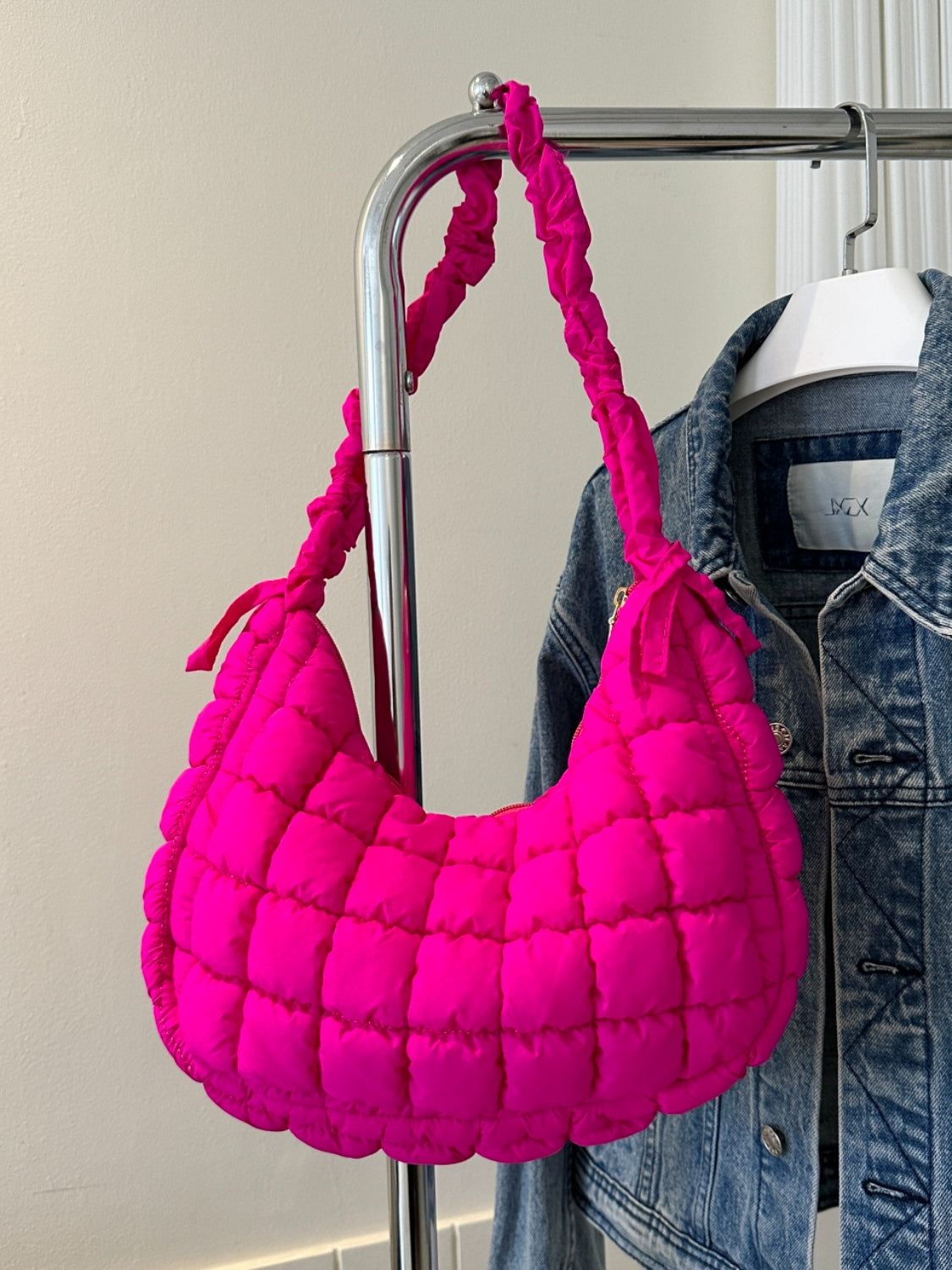 Bubble Texture Ruched Strap Quilted Shoulder Bag – Denise's Decorating ...